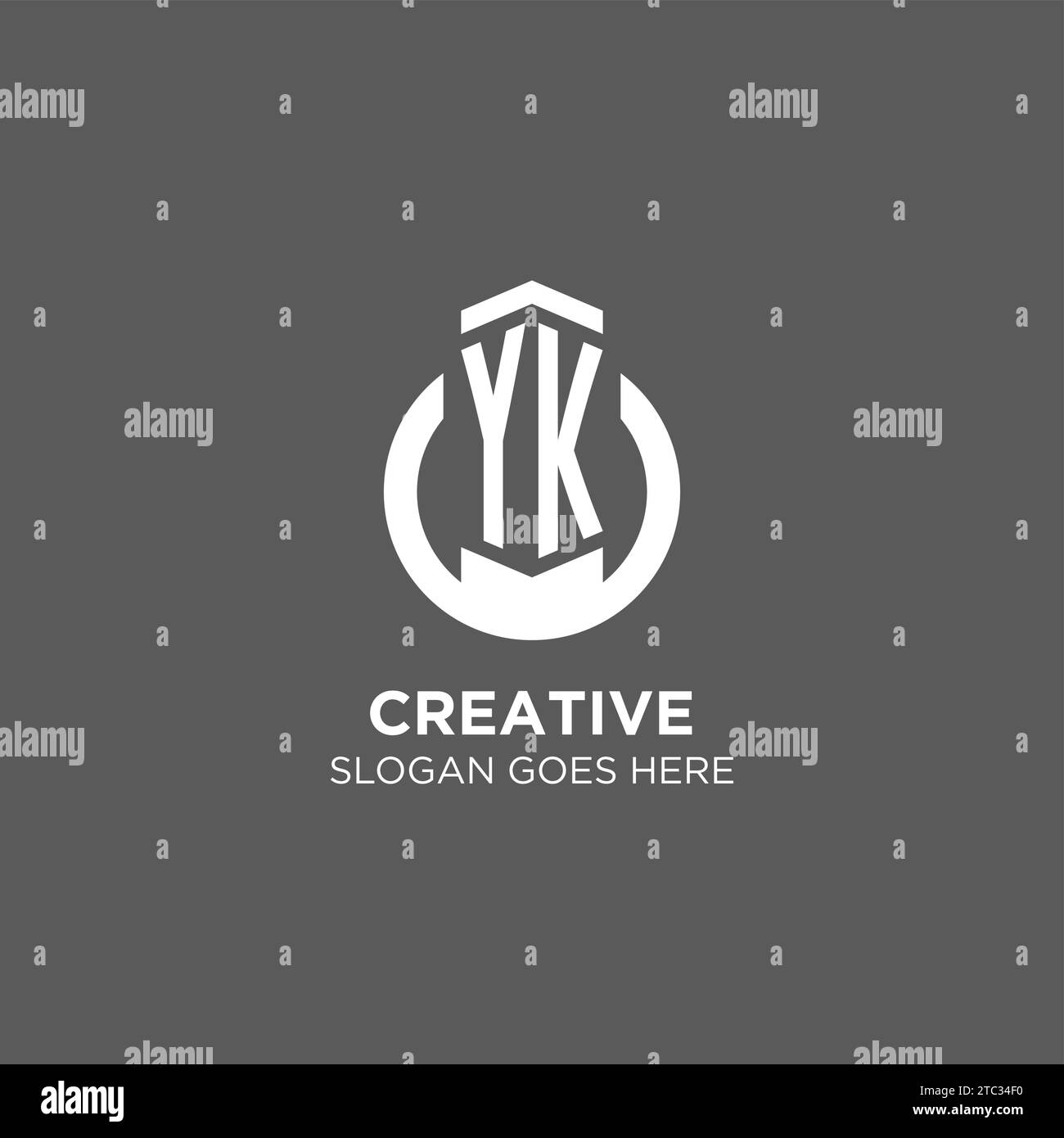 Initial YK circle round line logo, abstract company logo design ideas ...