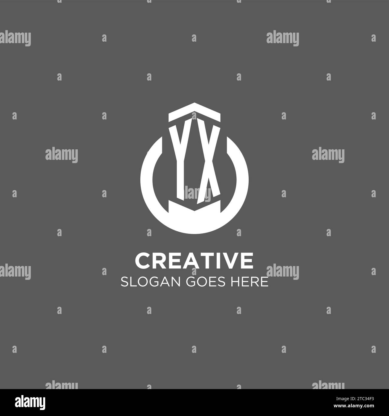 Initial YX circle round line logo, abstract company logo design ideas vector graphic Stock ...