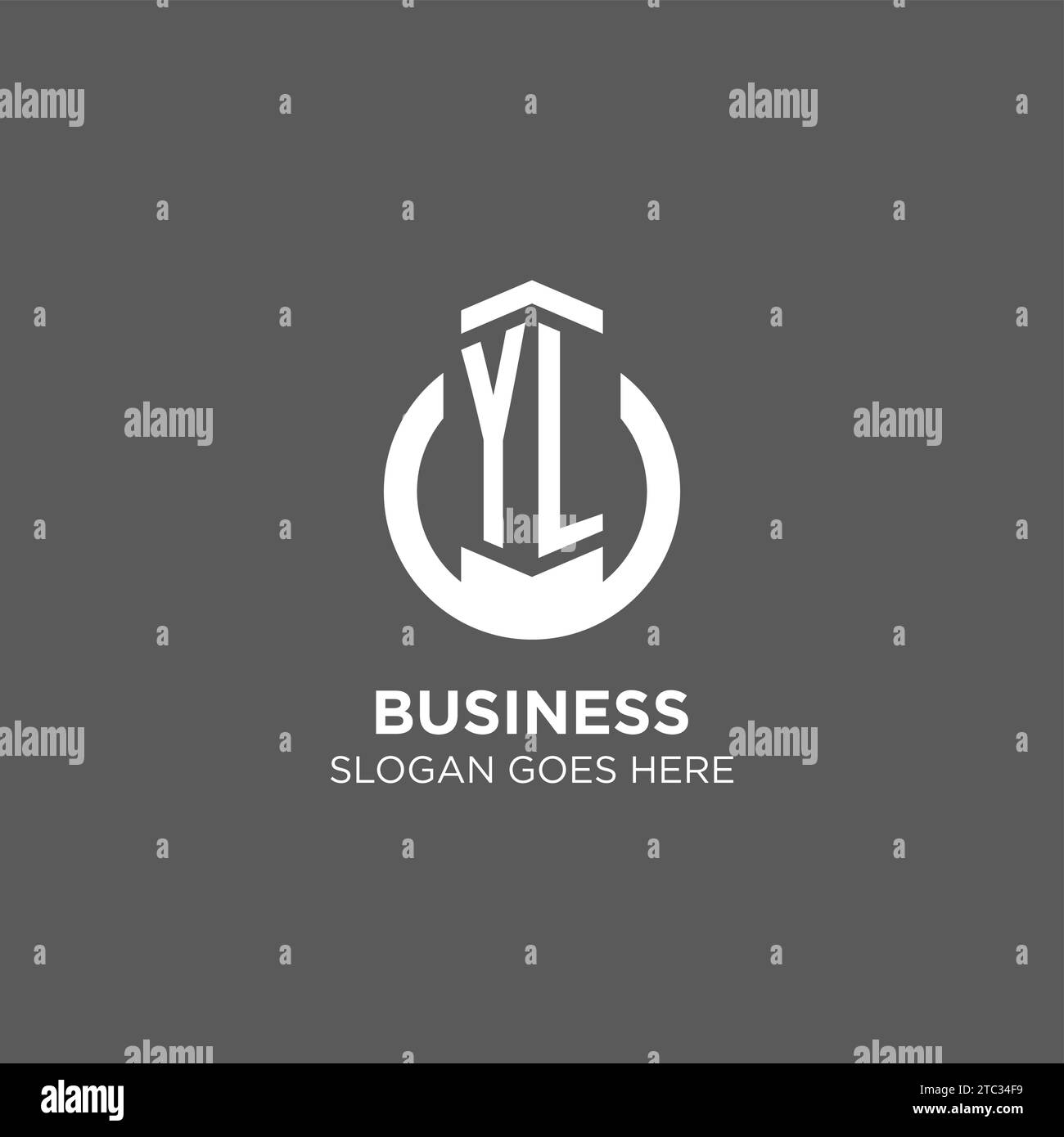 Initial YL circle round line logo, abstract company logo design ideas vector graphic Stock ...