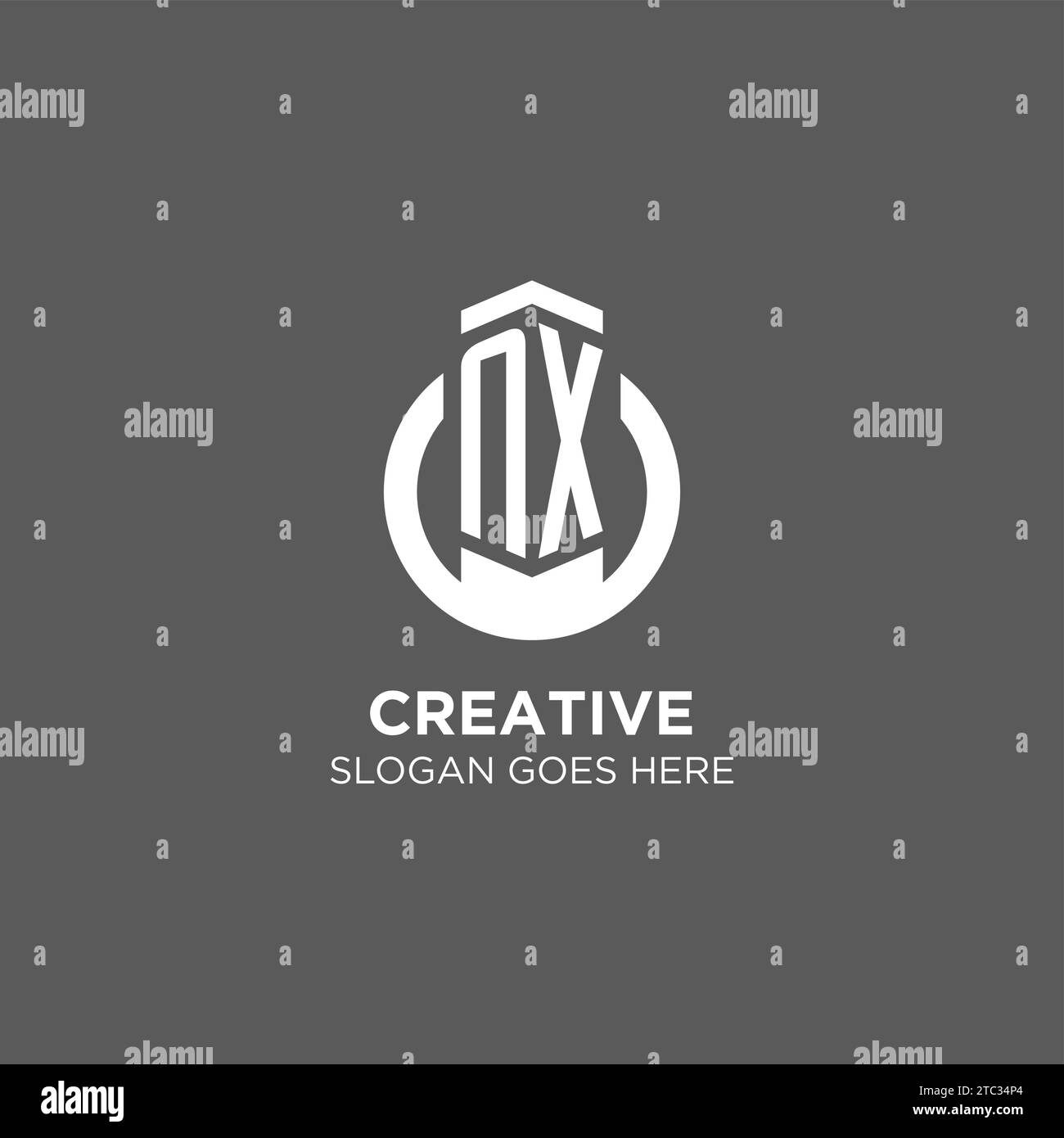 Initial NX circle round line logo, abstract company logo design ideas ...