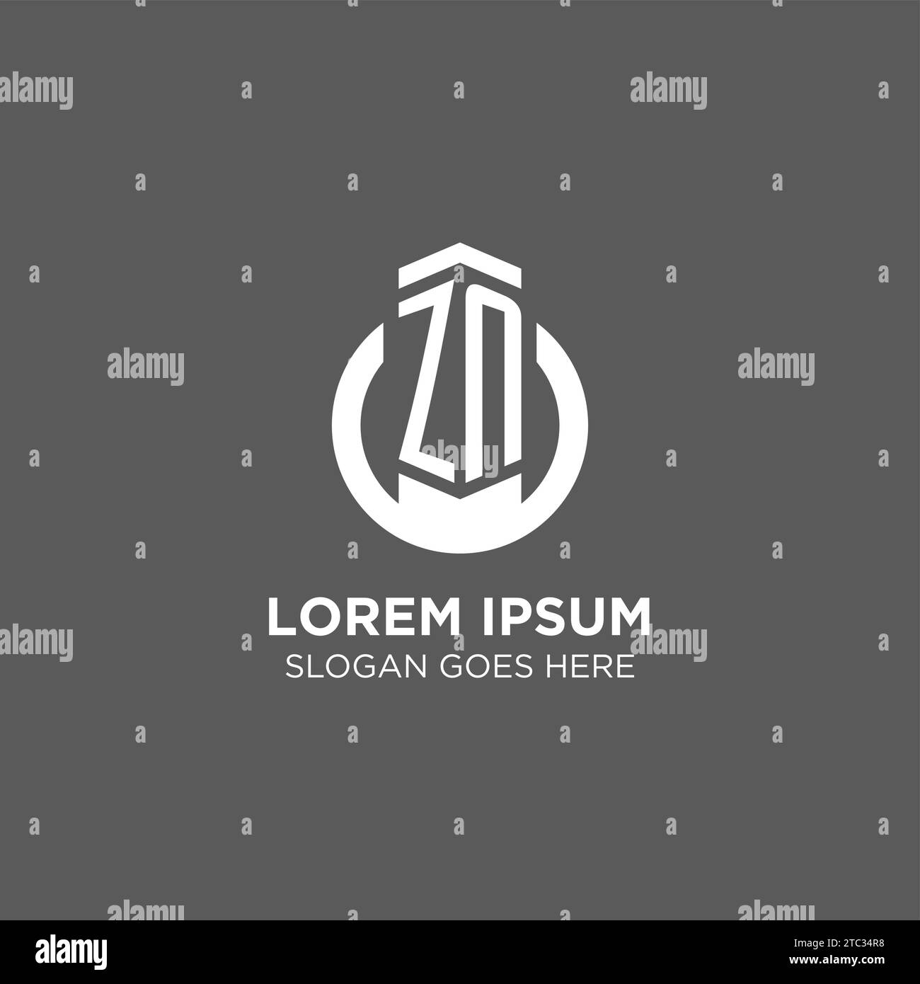 Initial ZN circle round line logo, abstract company logo design ideas ...