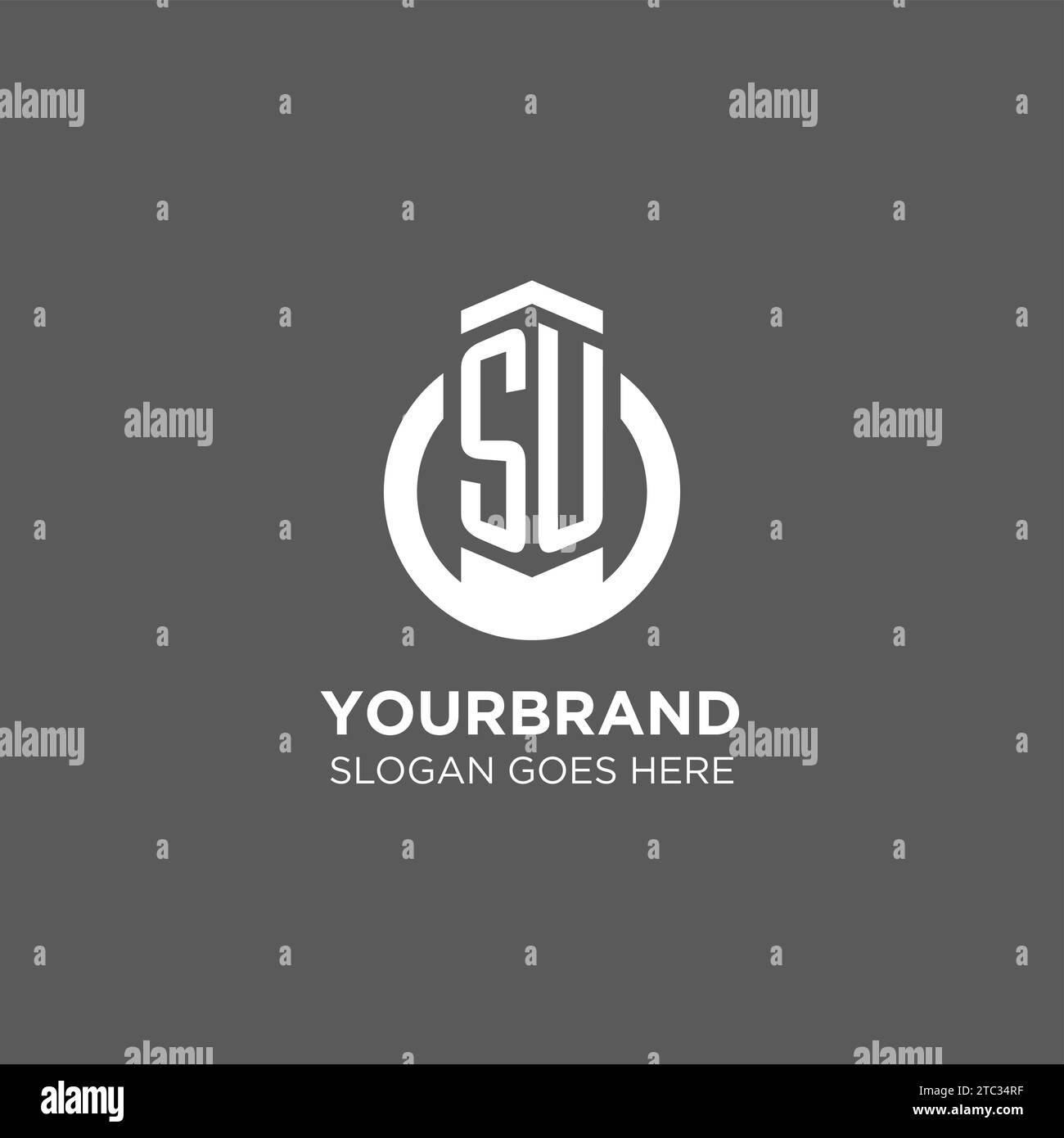 Initial SU circle round line logo, abstract company logo design ideas ...