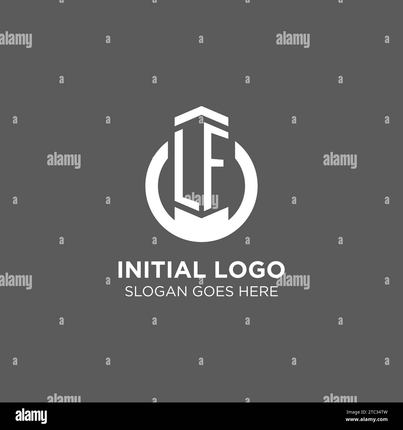 Initial LF circle round line logo, abstract company logo design ideas vector graphic Stock ...