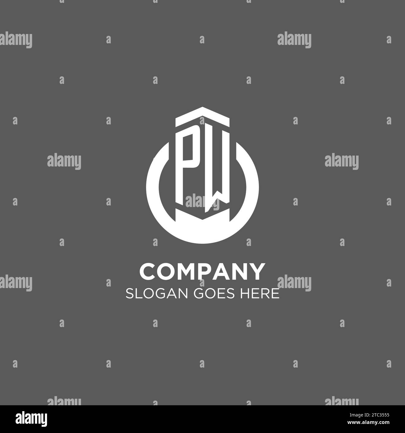 Initial PW circle round line logo, abstract company logo design ideas ...