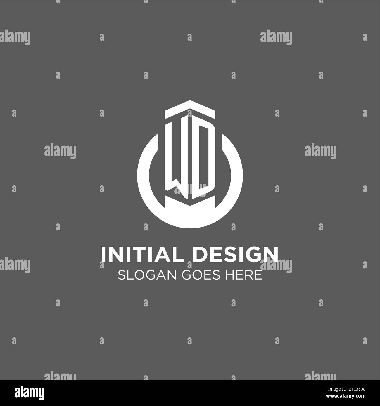 Initial WD circle round line logo, abstract company logo design ideas ...