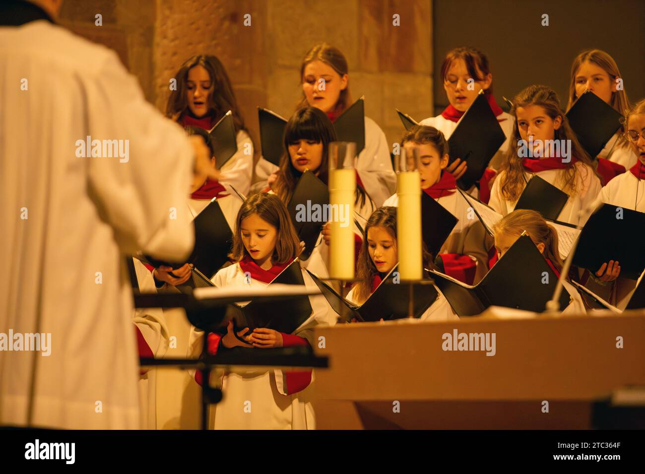 The girls' choir from Speyer Cathedral sings during Advent Stock Photo ...