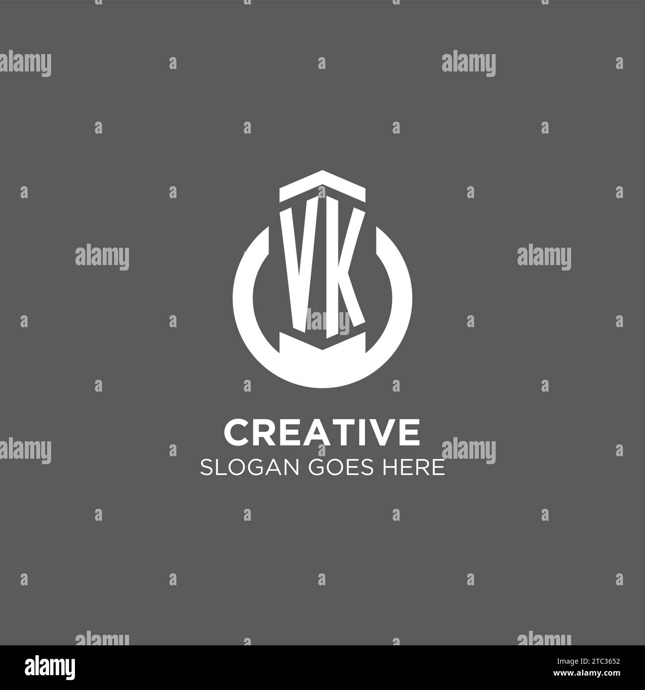 Initial VK circle round line logo, abstract company logo design ideas ...