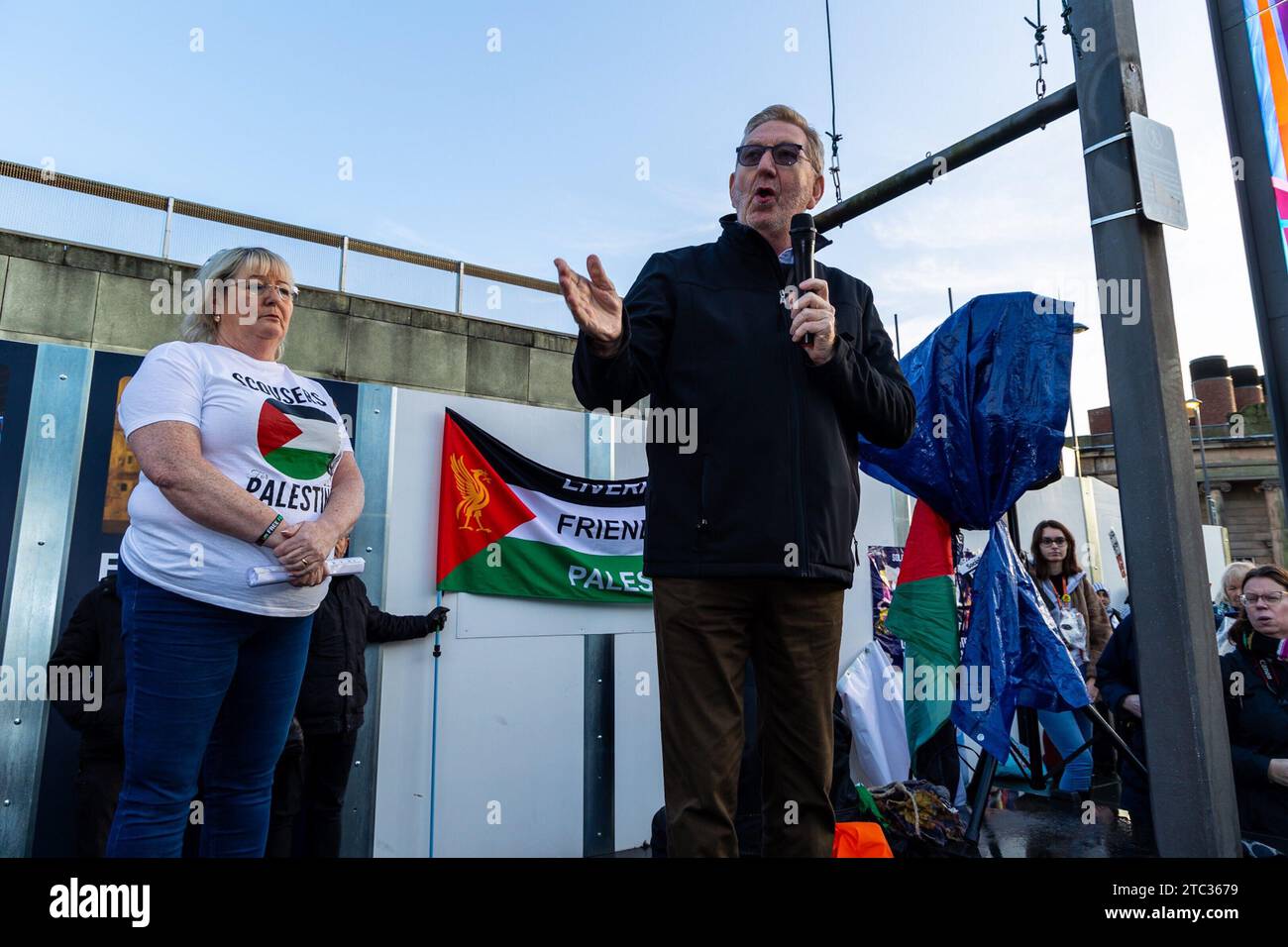 Liverpool, UK, 10 Dec 2023, Ceasefire now in Palestine protest. Former ...