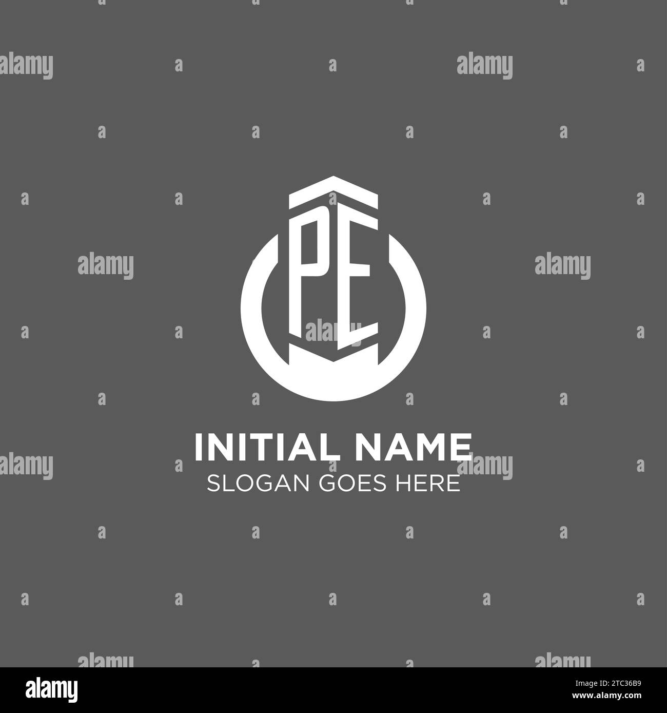 Initial PE circle round line logo, abstract company logo design ideas ...