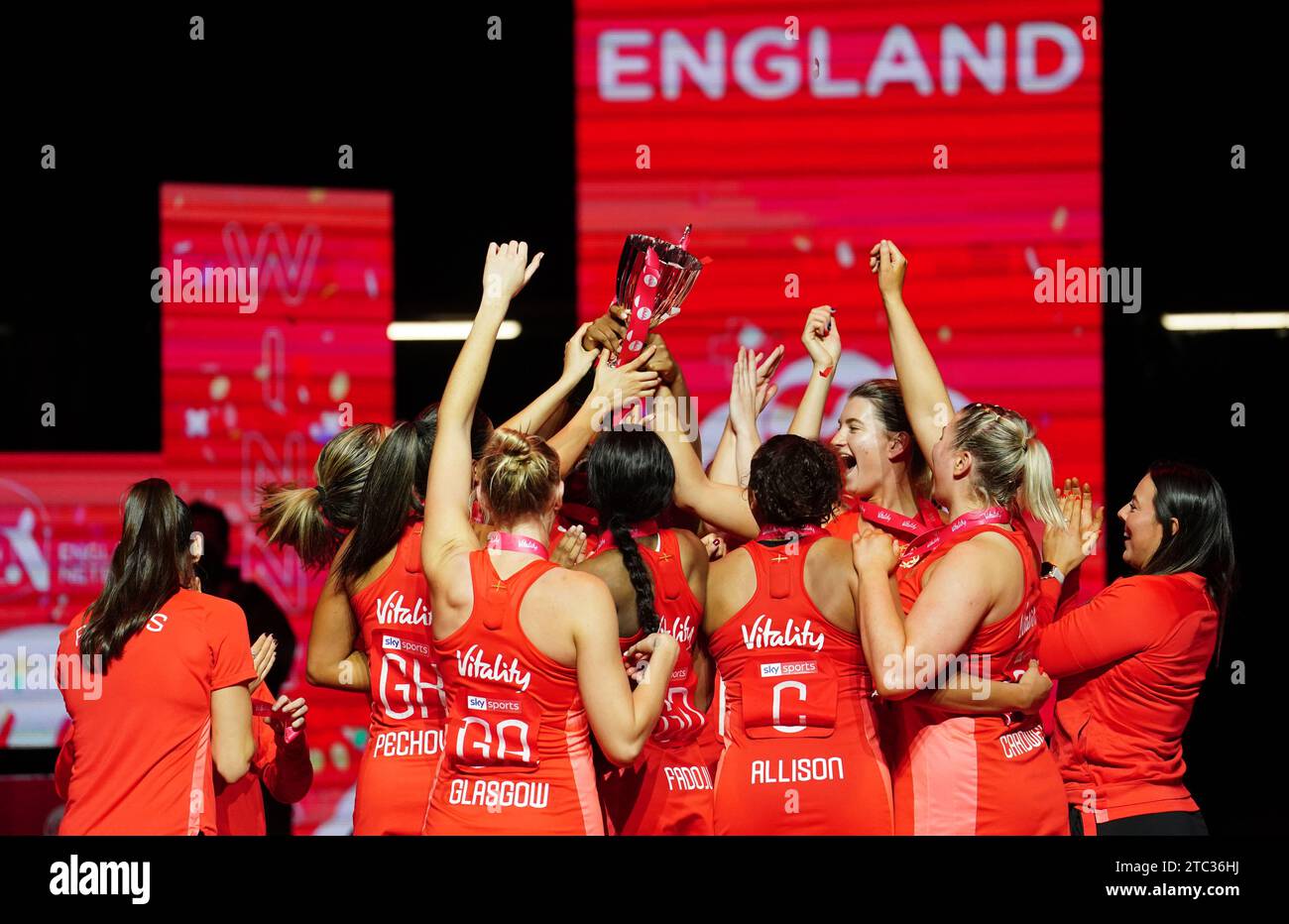 England players celebrate their victory over South Africa in the ...