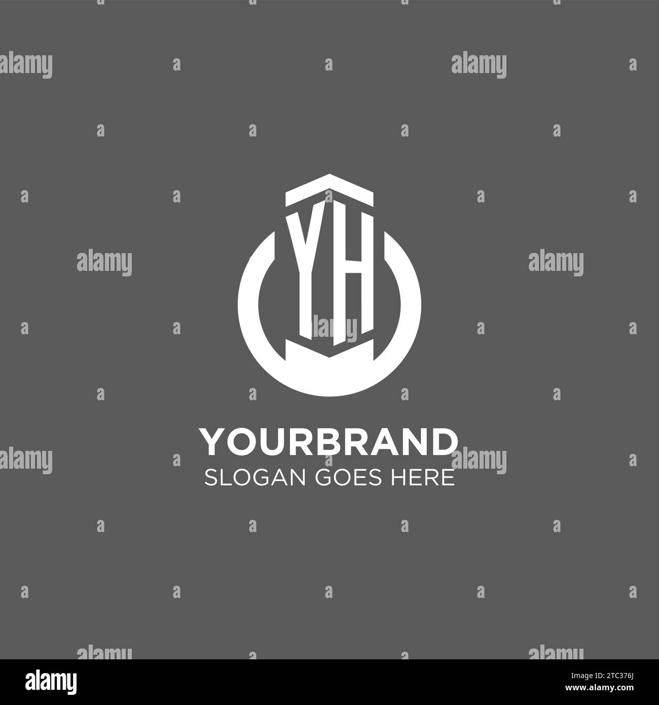 Initial YH circle round line logo, abstract company logo design ideas ...
