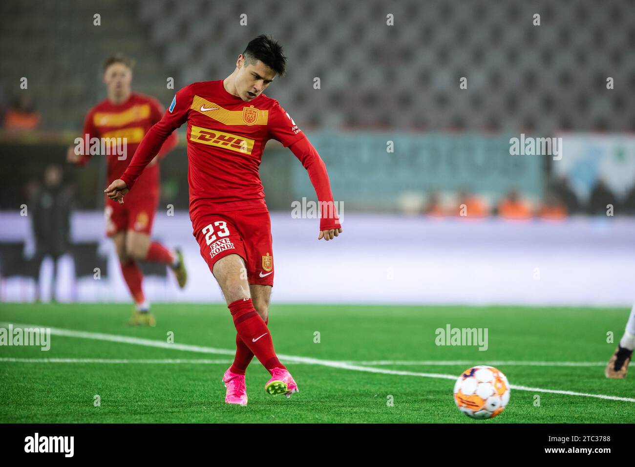Farum, Denmark. 09th, December 2023. Oliver Villadsen (23) of FC ...