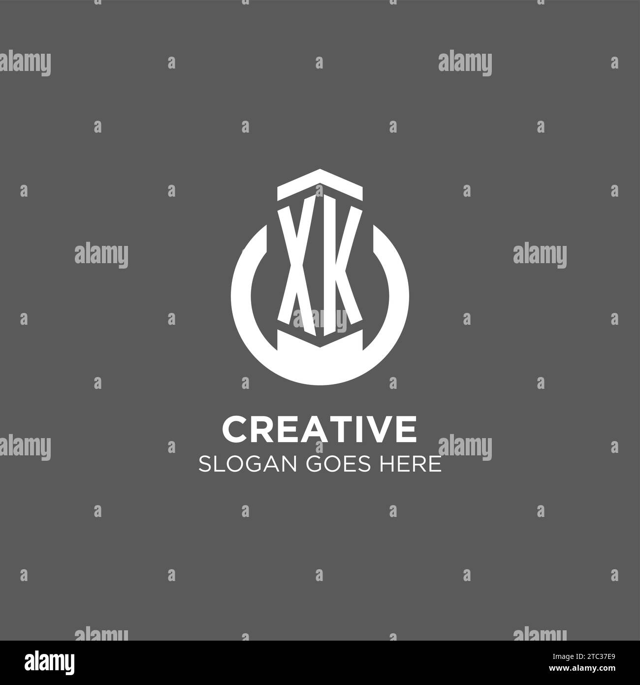 Initial XK circle round line logo, abstract company logo design ideas ...