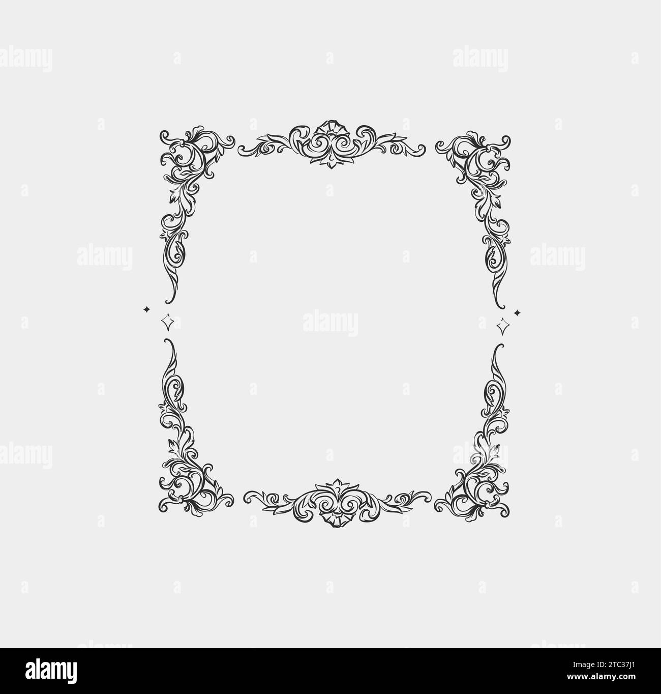 Hand drawn vector abstract outline,graphic,line vintage baroque ...