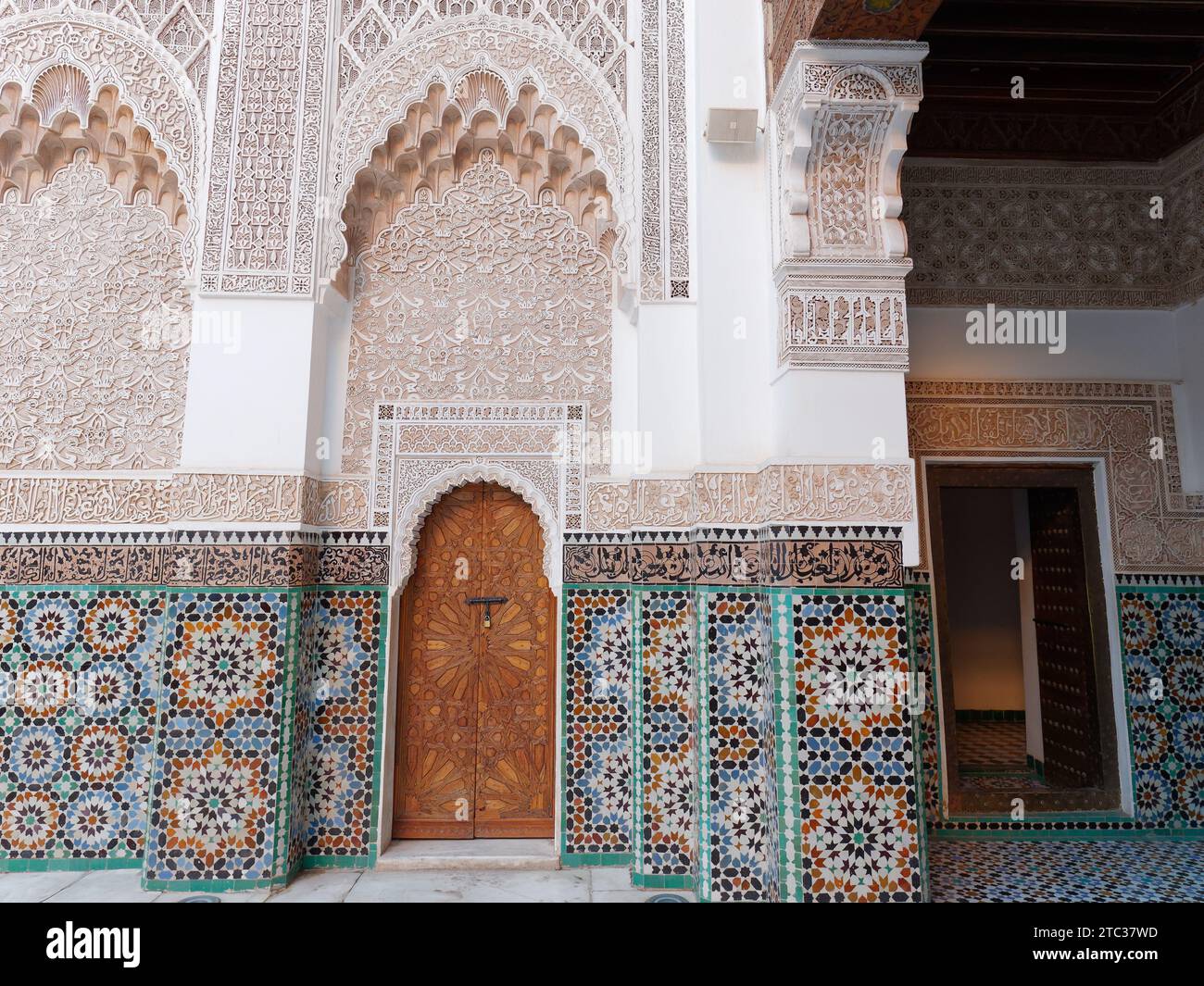 Ben Youssef Medersa historic Islamic school/college Marrakesh aka Marrakech, Morocco, December ...