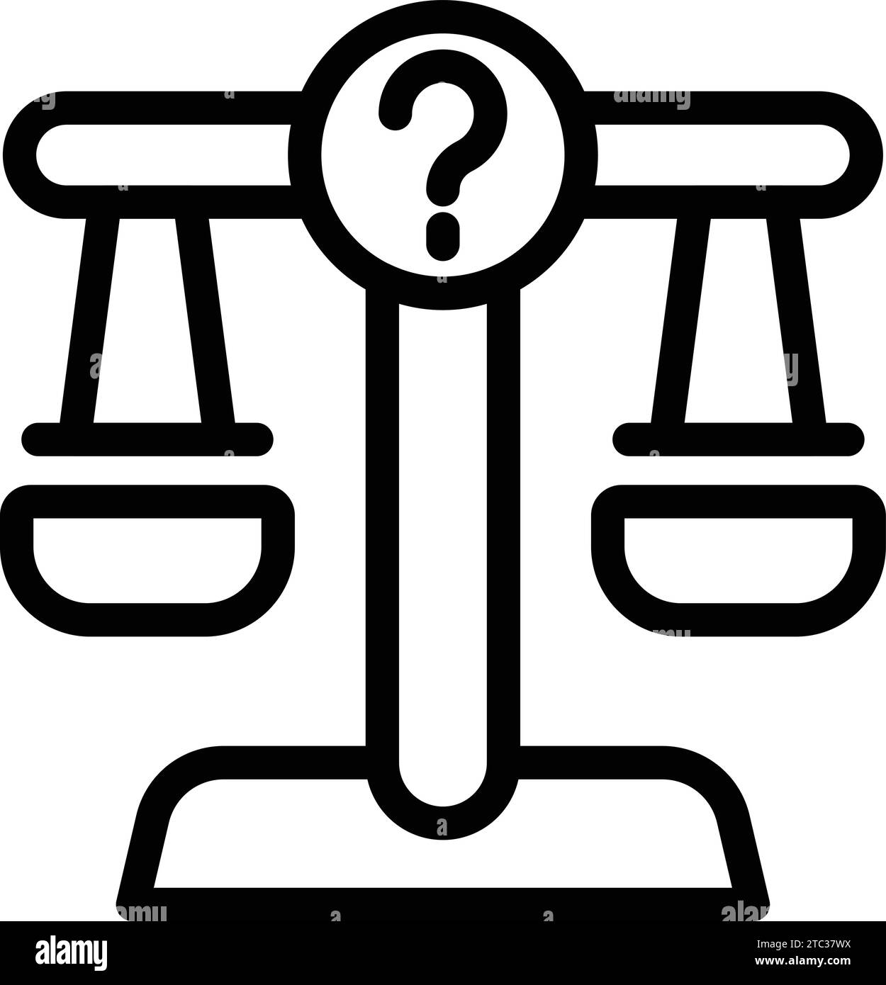 Scale choice icon outline vector. Analysis pro and contra. Searching for alternative solution ...