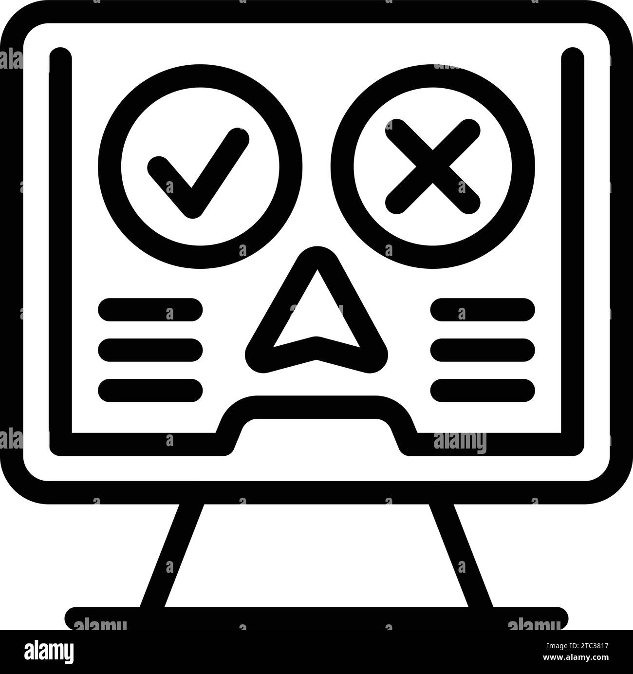 Two Options Problem Icon Outline Vector Choose Right Solution