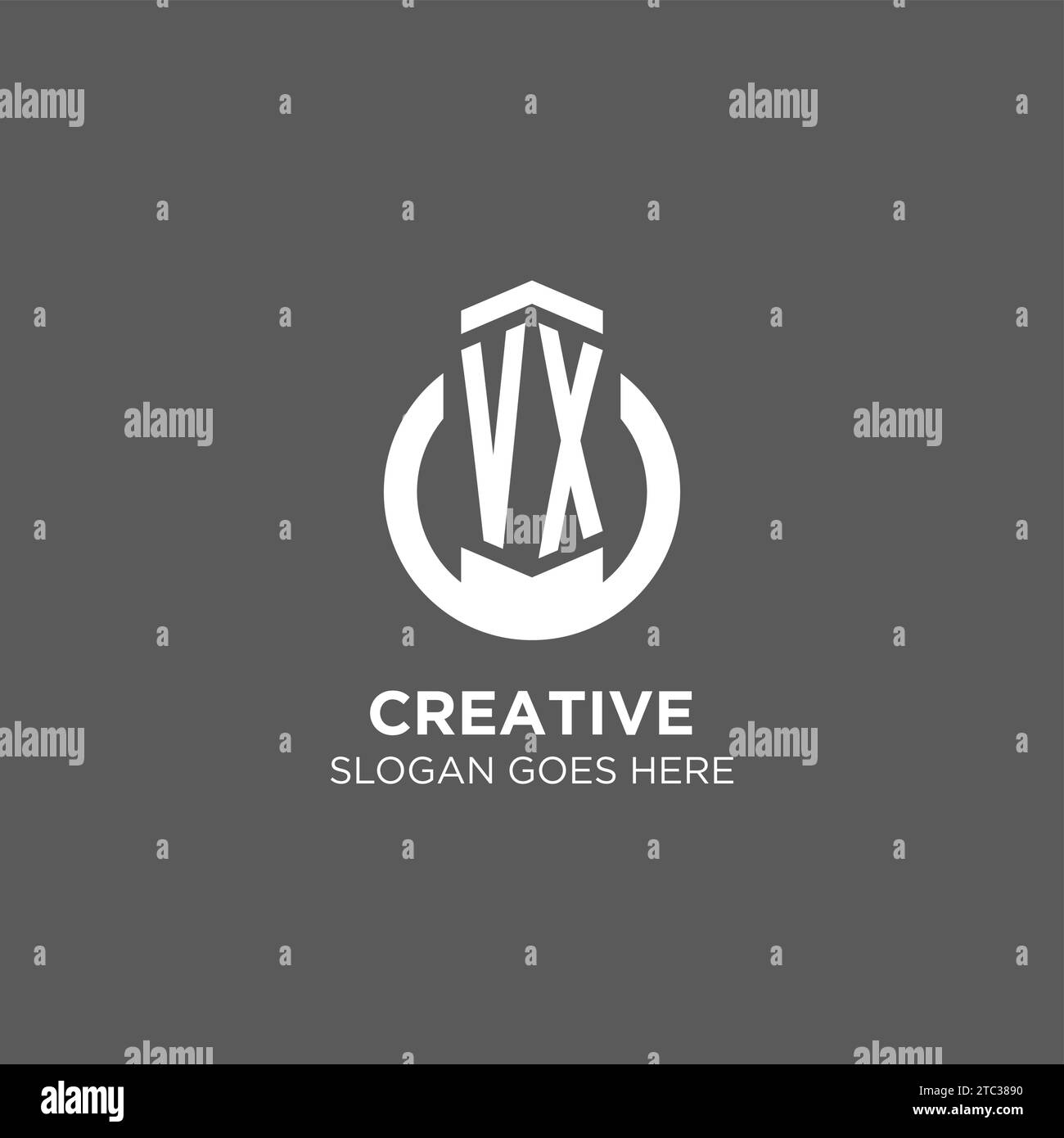 Initial VX circle round line logo, abstract company logo design ideas vector graphic Stock ...