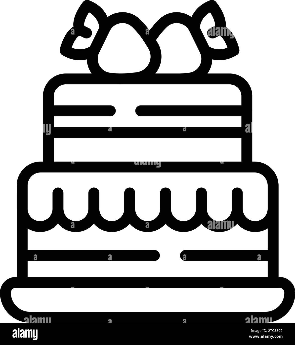 Strawberry wedding cake icon outline vector. Fruity bridal cake ...