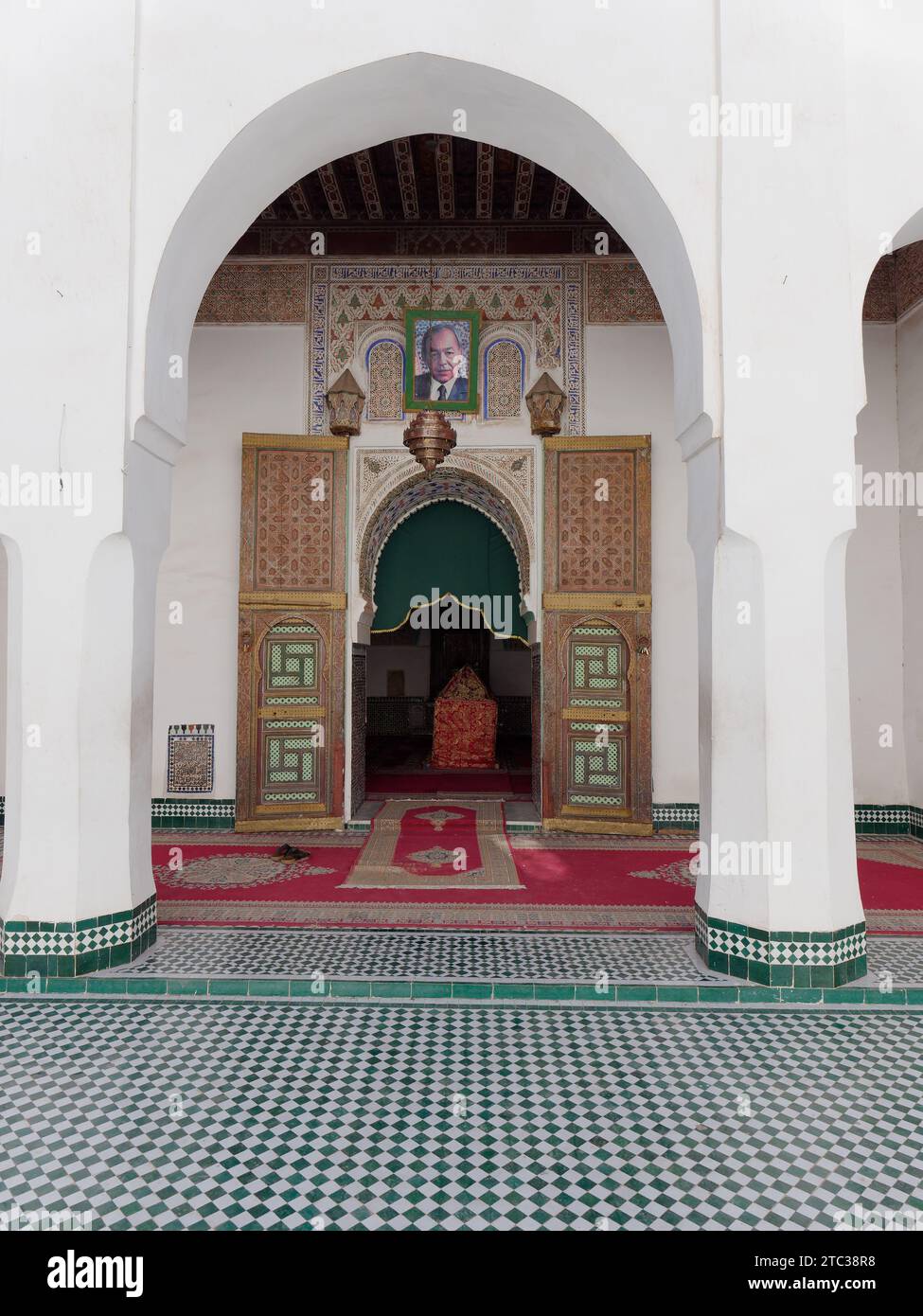 Shrine in the city of Marrakesh aka Marrakech with Mosque in the ...