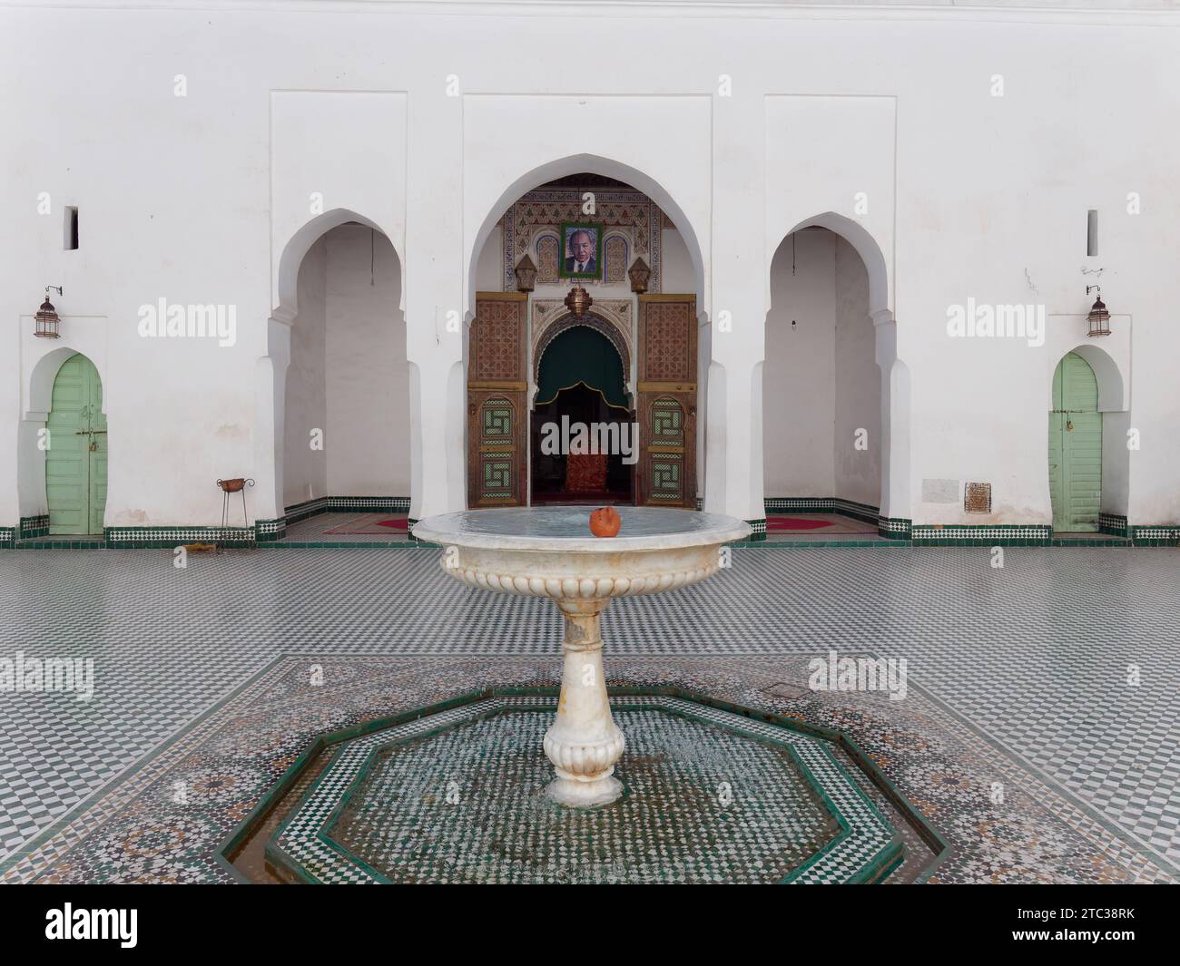 Shrine in the city of Marrakesh aka Marrakech with Mosque in the ...