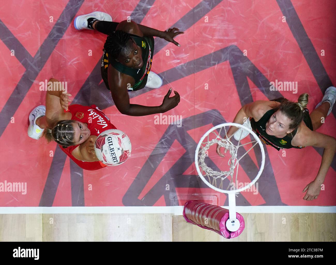 England's Eleanor Cardwell shoots during the Vitality Netball ...