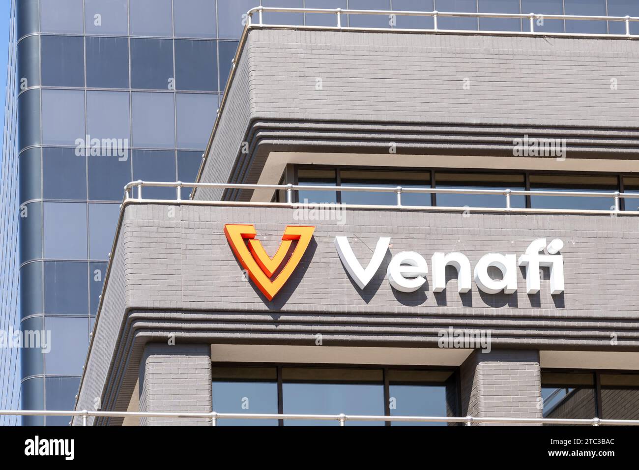 Close up of Venafi sign on the building at company’s headquarters in ...