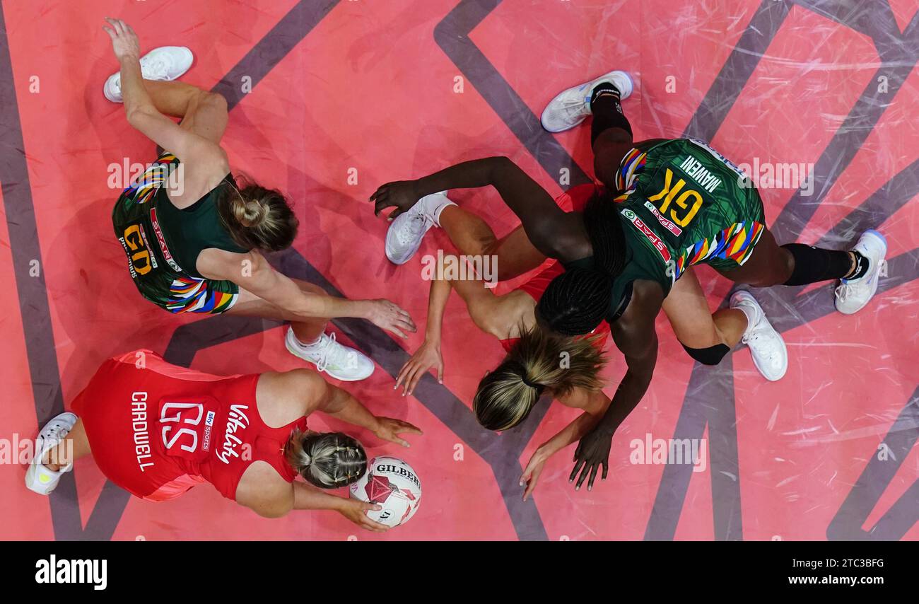 England's Eleanor Caldwell on the ball during the Vitality Netball ...