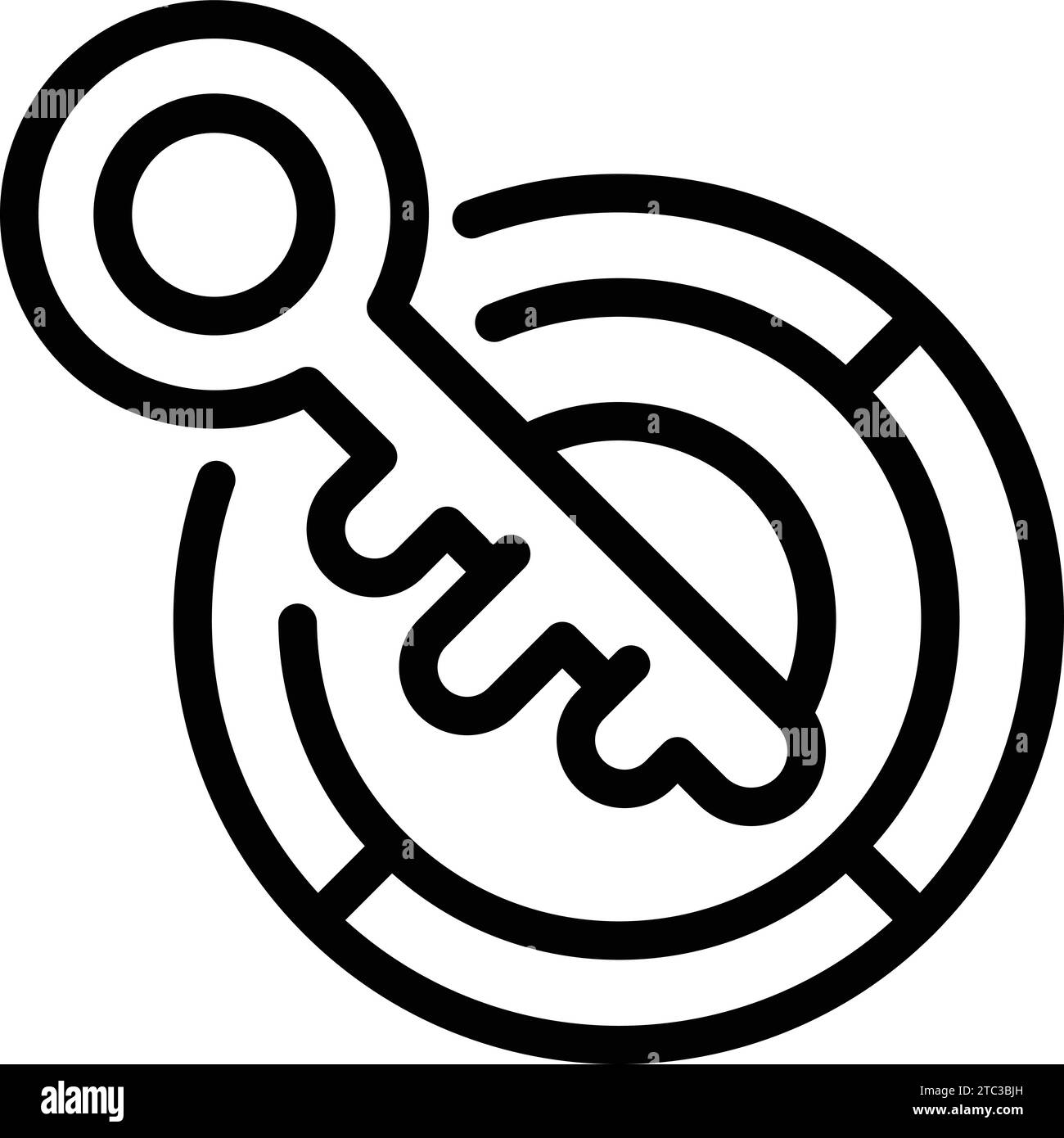 Problem solving key icon outline vector. Making keystone decision ...