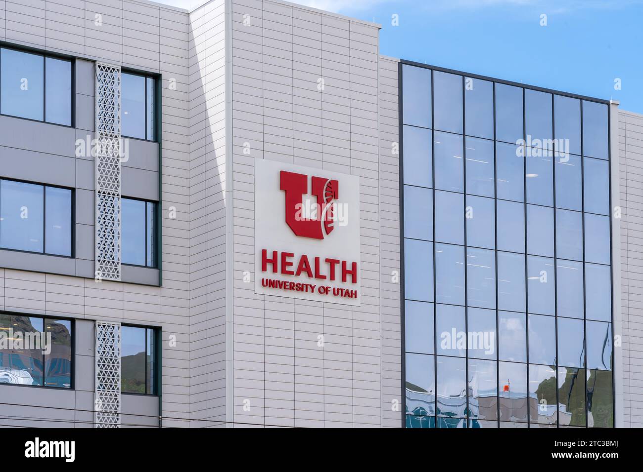 University of Utah Health sign on the building at University of Utah ...