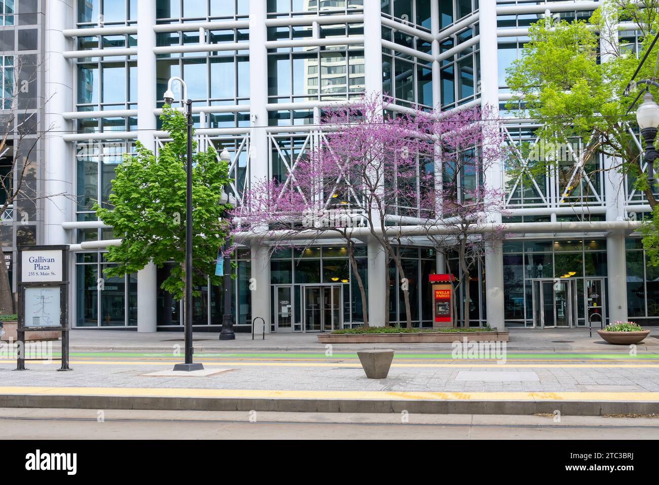 The buildings at Gallivan Plaza light rail station at 255 Main St. in ...
