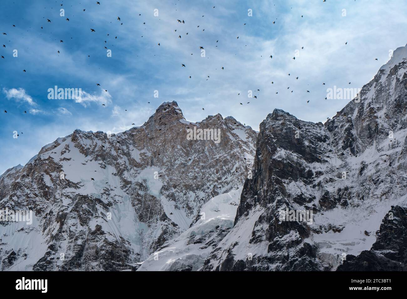 Mt. Kumbhakarna seen from Jannu Base Camp in the Himalayas of Taplejung ...