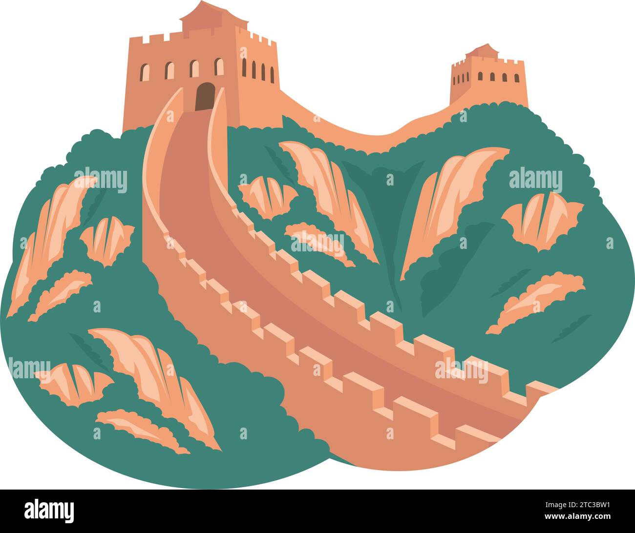 great wall of china Stock Vector Image & Art - Alamy