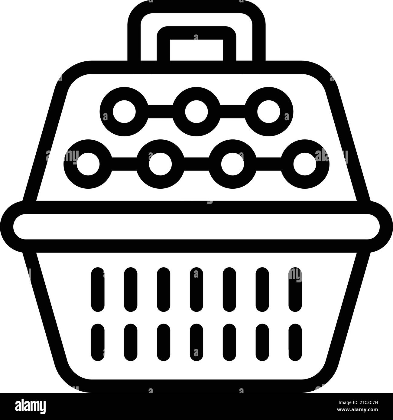 Foldable cat crate icon outline vector. Mobile kitty kennel. Plastic ...