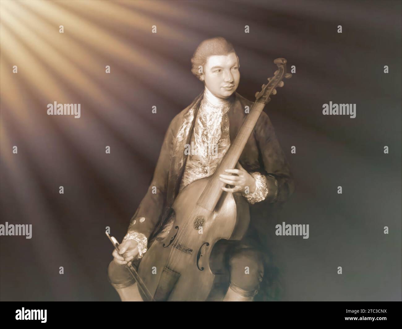 Carl Friedrich Abel, 1723 – 1787, German composer, digitally edited ...