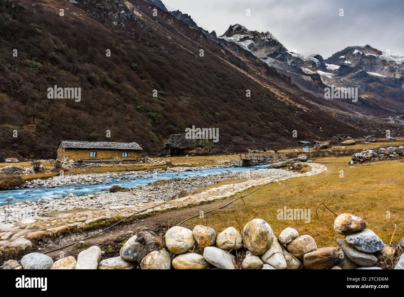 Beautiful Himalayan Valley of Khambachen, Taplejung with Tamor River ...