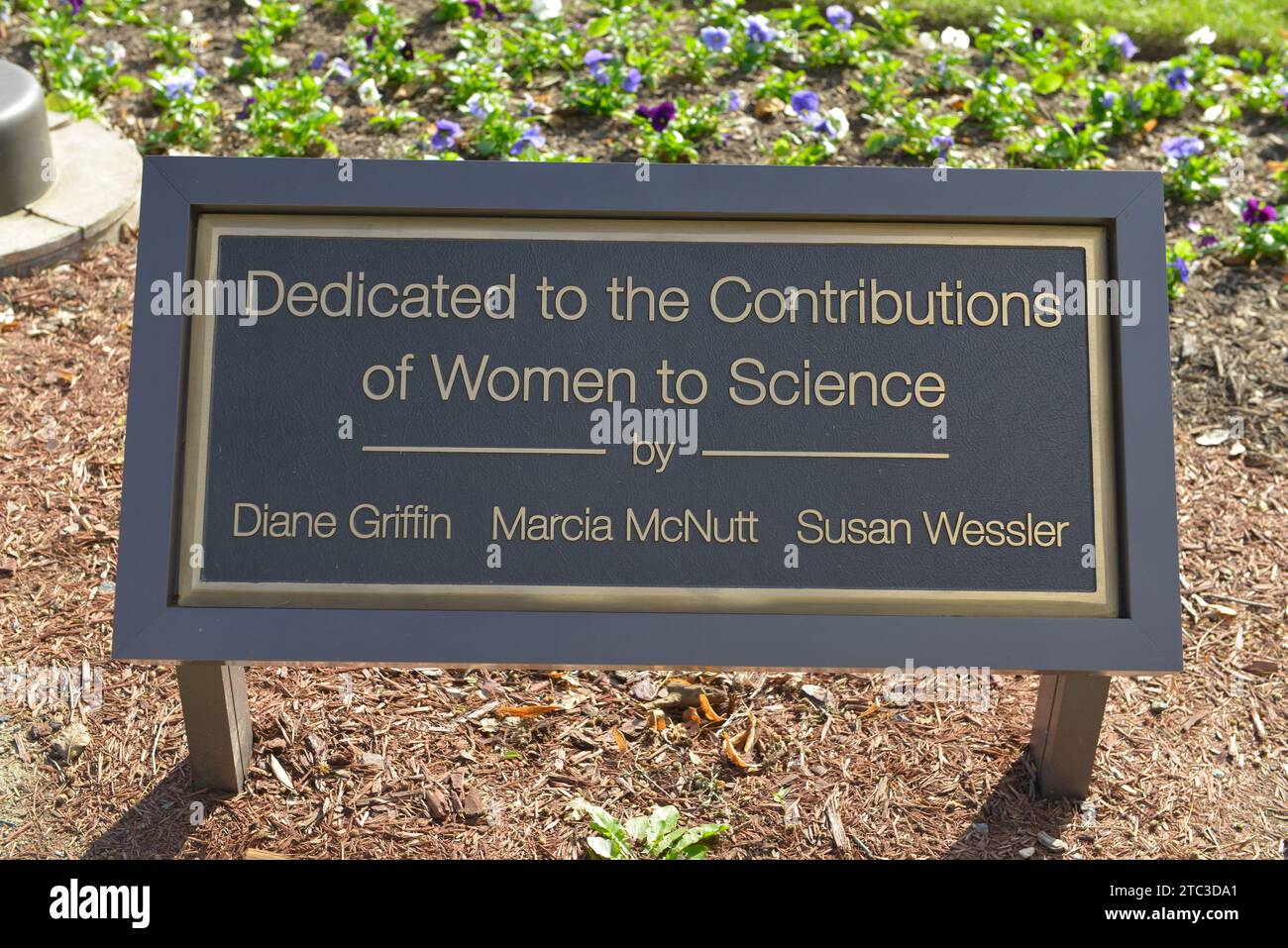 Plaque dedicated to the contributions of women to science Stock Photo ...