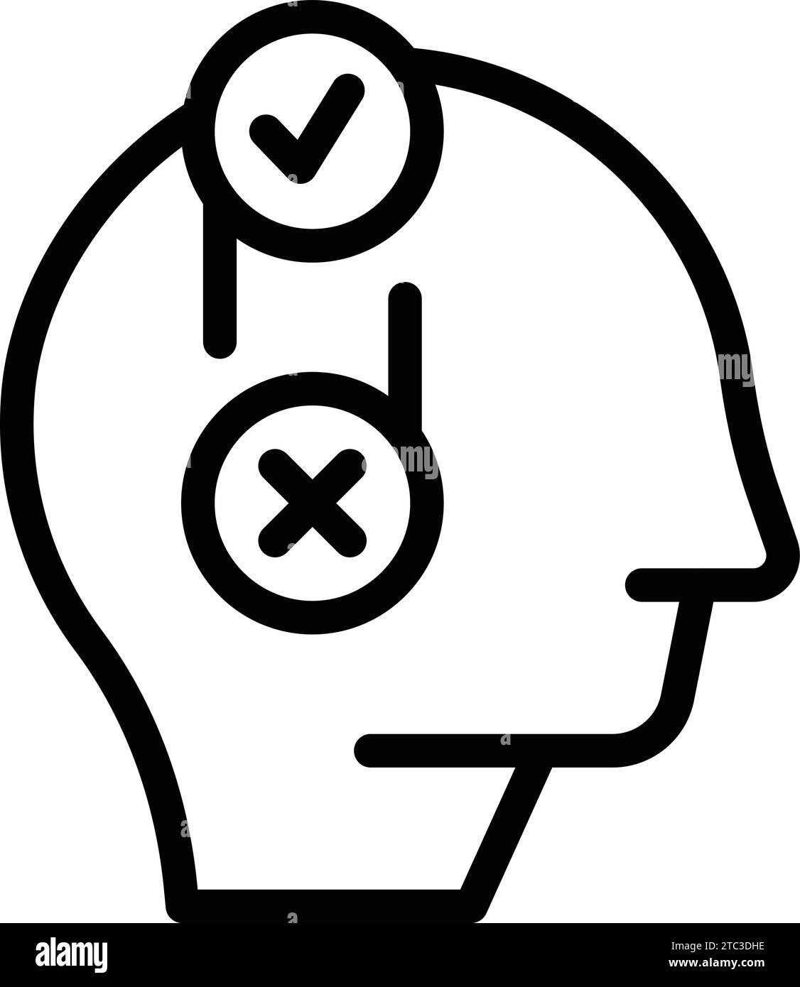 Mindset dilemma icon outline vector. Human intellectual mind. Rationally options analyze Stock ...