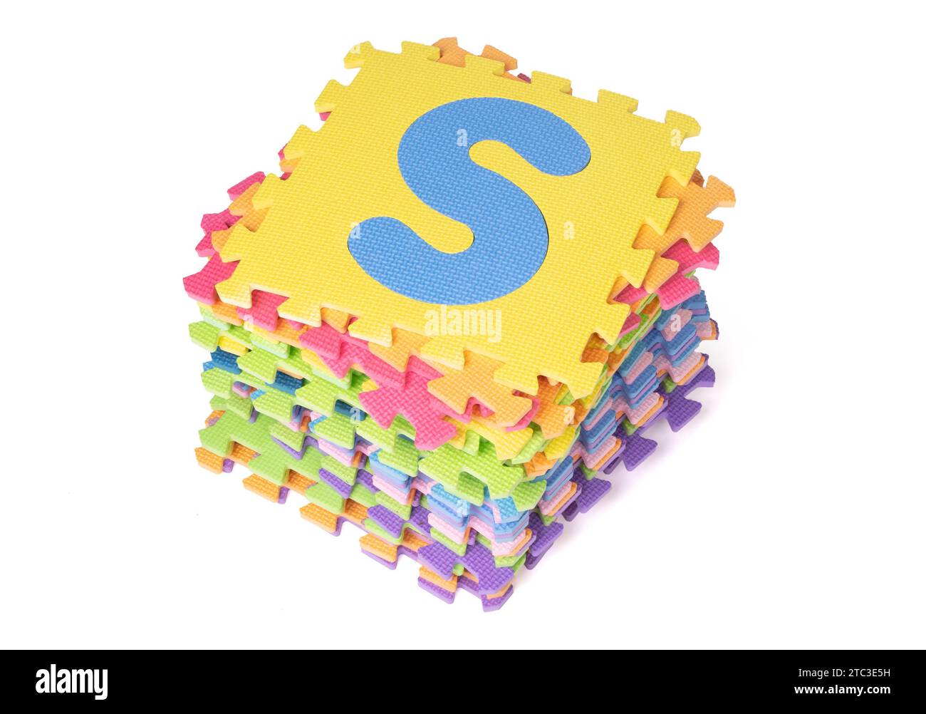 Alphabet puzzle pieces isolated on a white background Stock Photo - Alamy