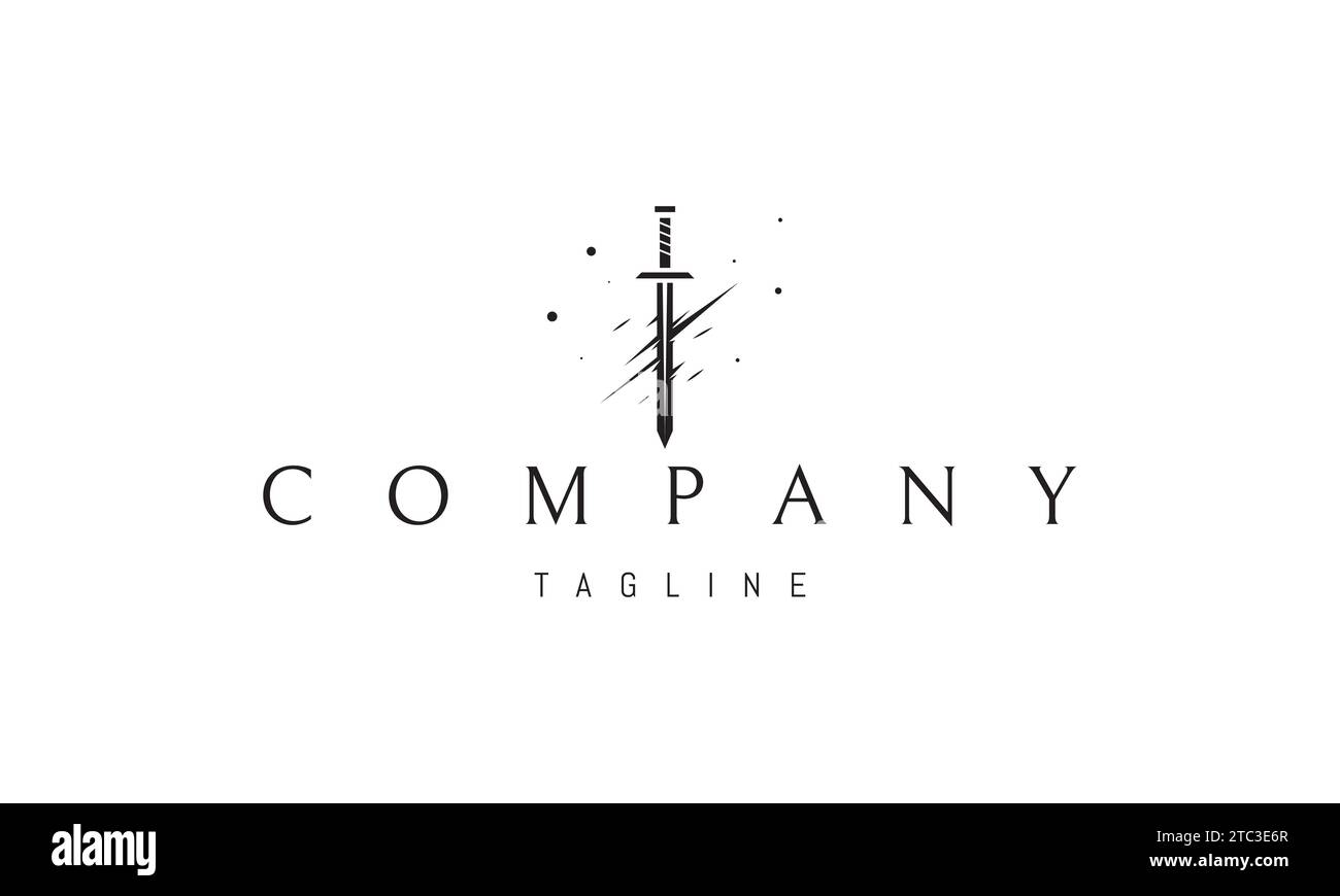 A vector logo with an abstract image of a distorted sword Stock Vector ...