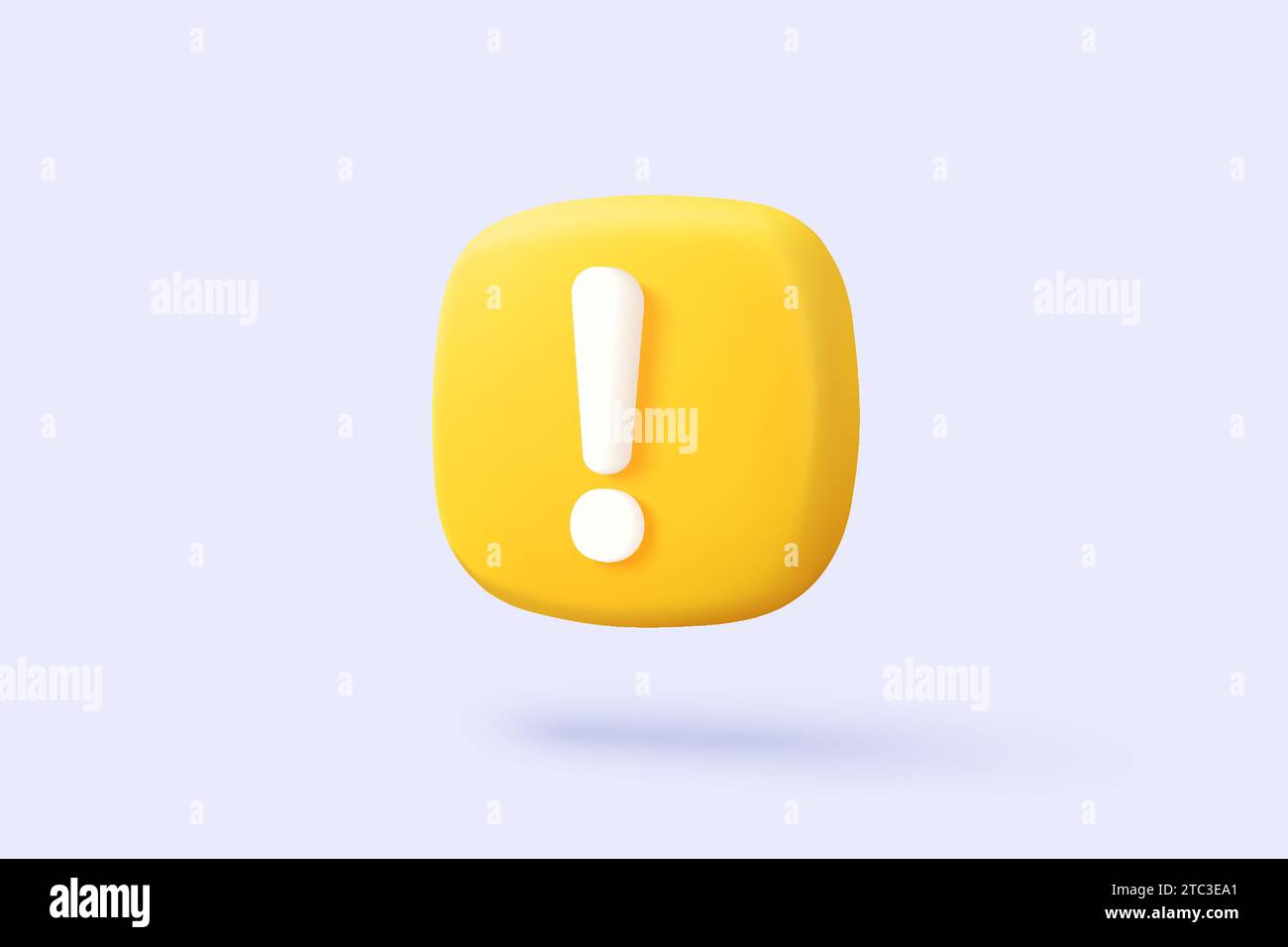 3d Alert Notification Icon Isolated On Background Negative Check List Button Choice For False