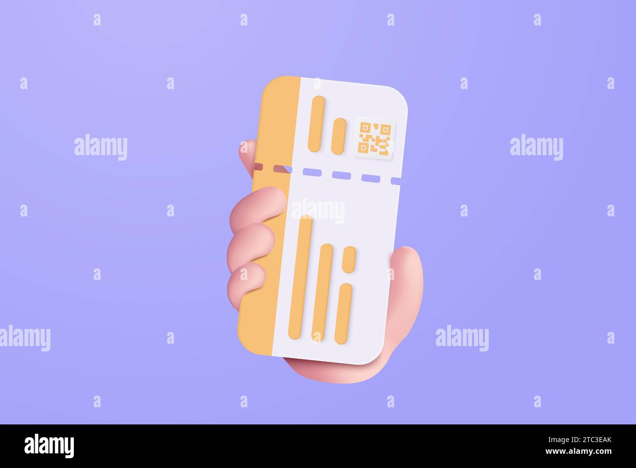 3D airline boarding pass ticket in holding hand, ready for tourism and ...