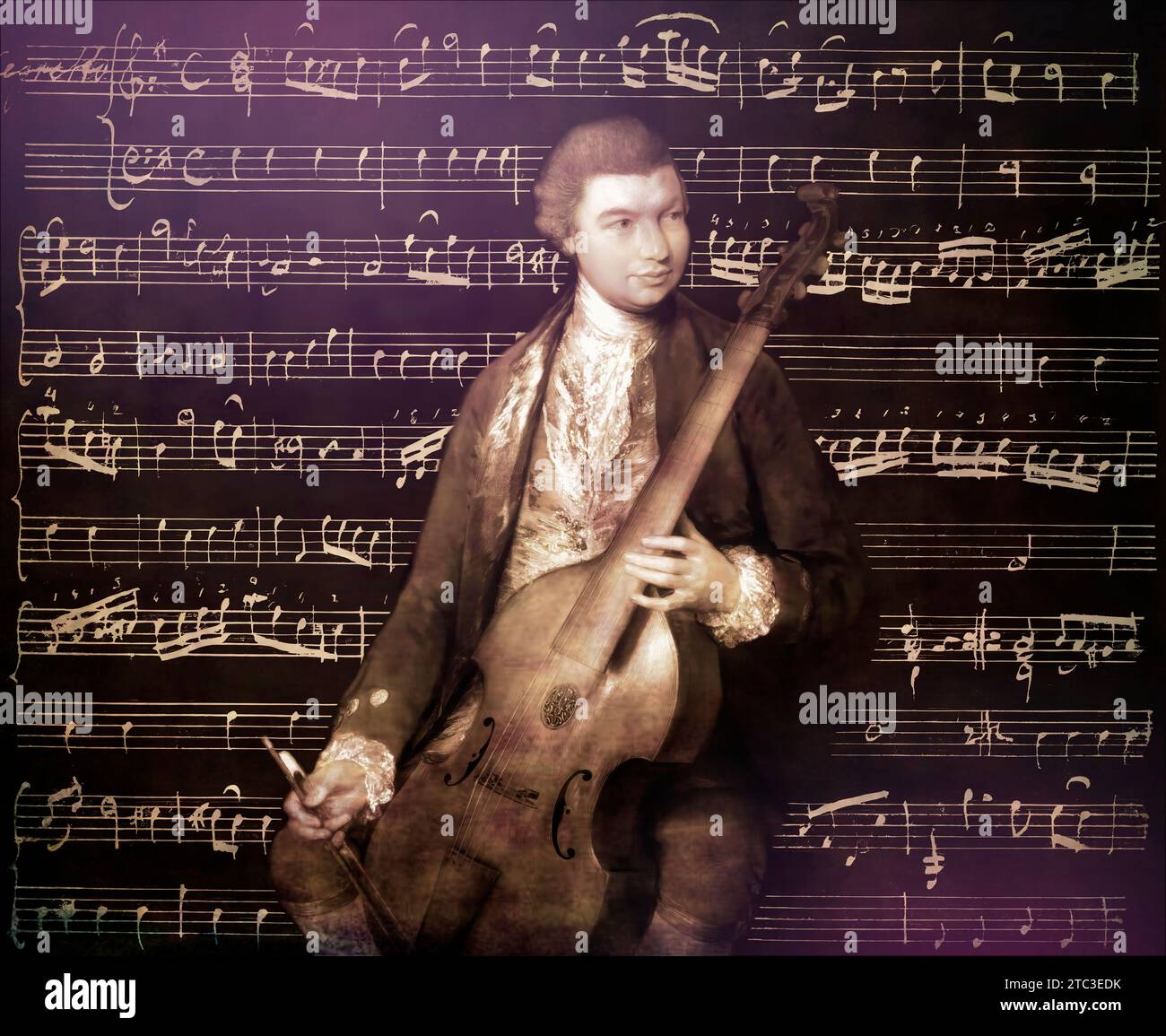 Carl Friedrich Abel, 1723 – 1787, German composer, digitally edited ...