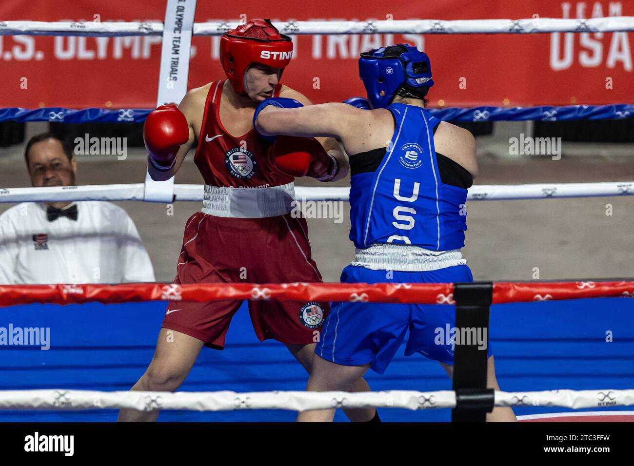Lafayette, United States. 09th Dec, 2023. Christine Forkins (red ...