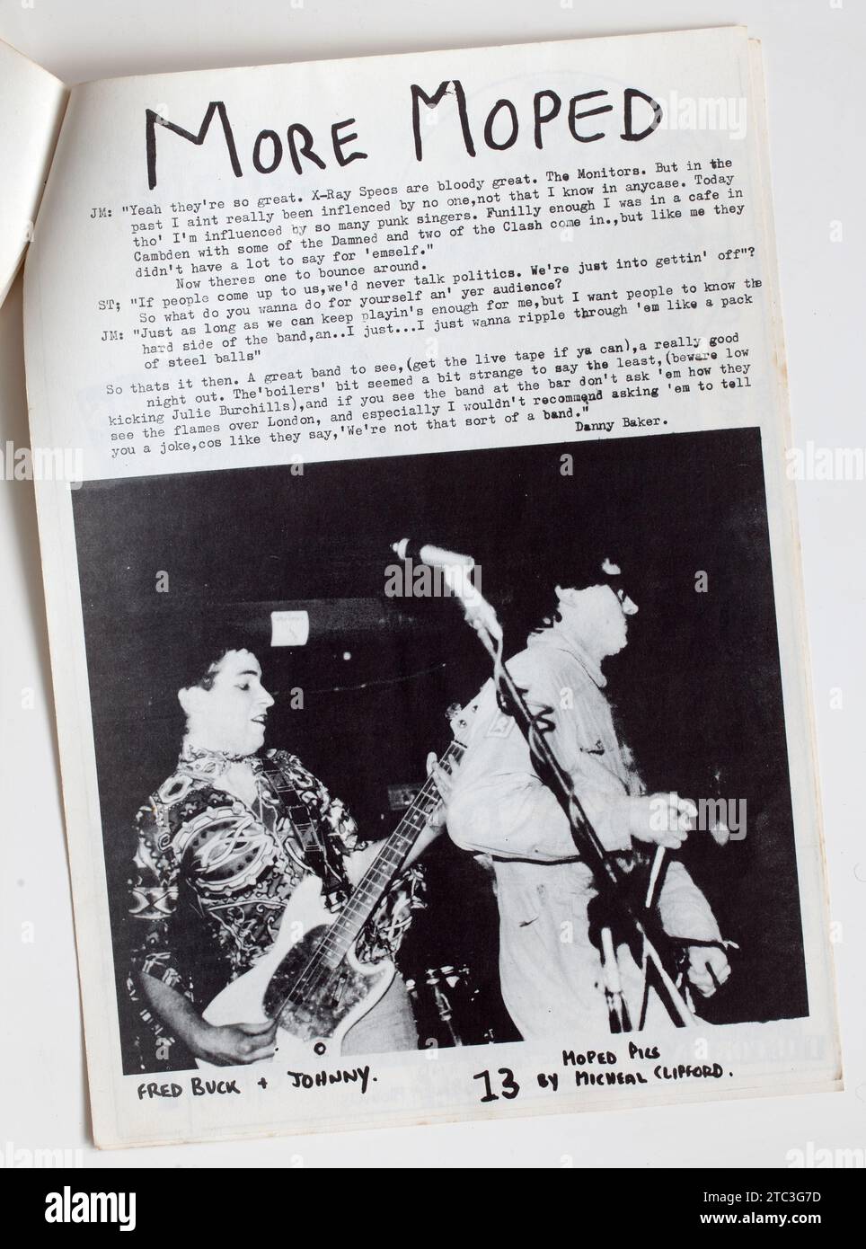 Johnny Moped Feature in 1970s SNIFFIN' GLUE Punk Rock Fanzine Magazine ...