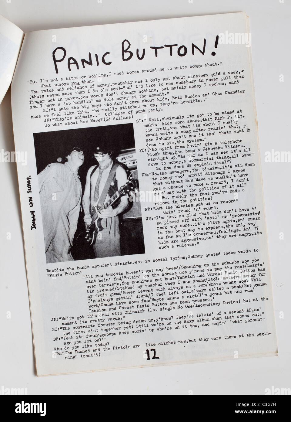 Johnny Moped Feature in 1970s SNIFFIN' GLUE Punk Rock Fanzine Magazine ...