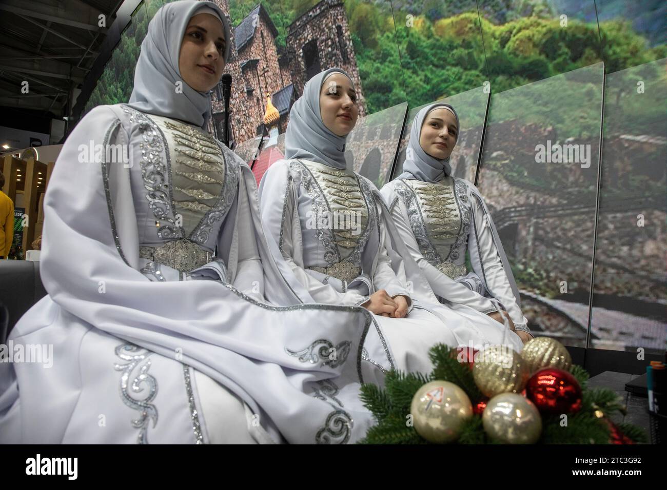 Moscow, Russia. 10th of December, 2023. Women wearing traditional ...