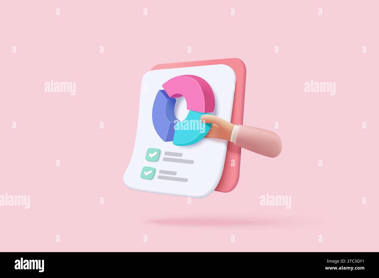 3d White Clipboard Task Management Todo Check List On Pink Background