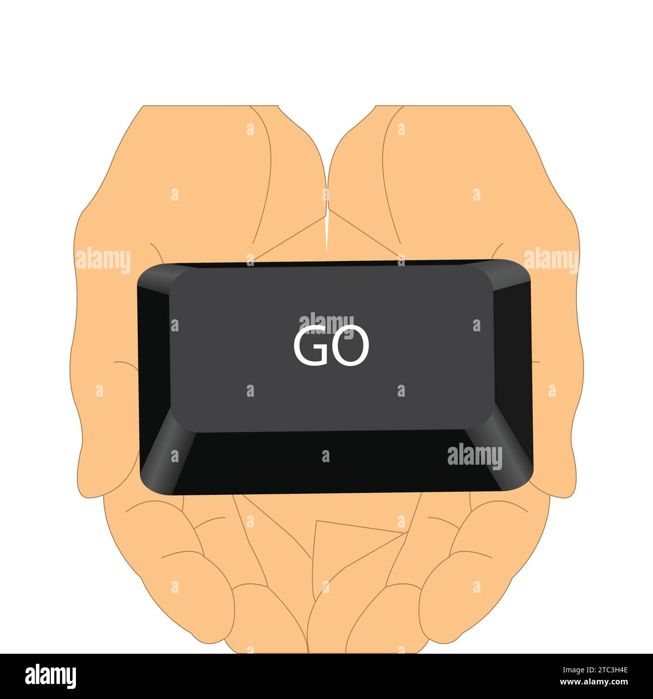 Hands holding the go button from a keyboard Stock Vector Image & Art ...
