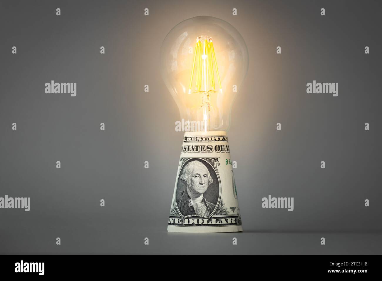 Financing science and development. Concept. Glowing light bulb, Idea ...